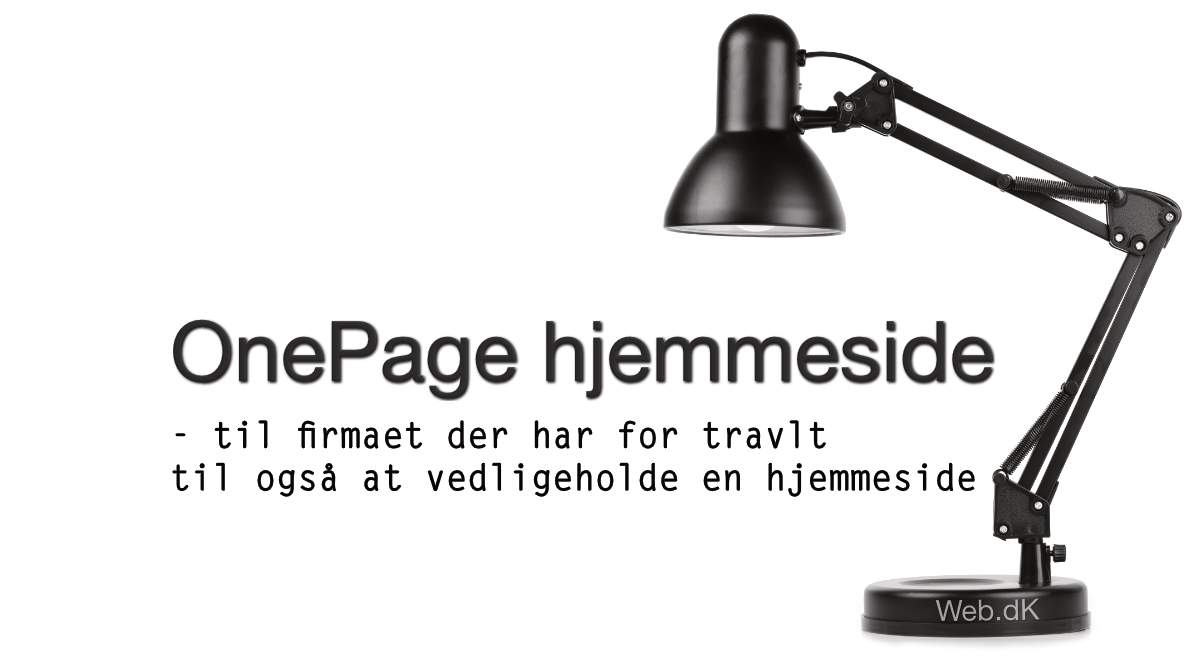 One Page hjemmeside i HTML5 - Hvis det skal være nemt!
